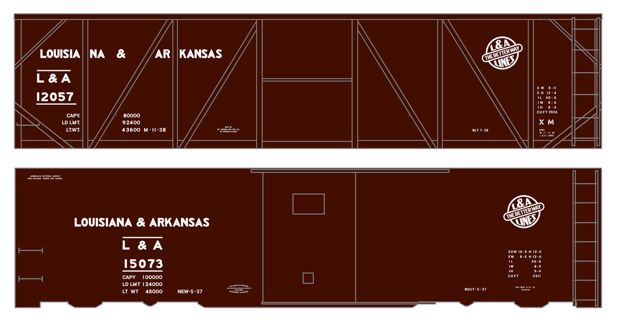 Louisiana and Arkansas 40 Ft Boxcar White - Decal - Choose Scale – K4 ...