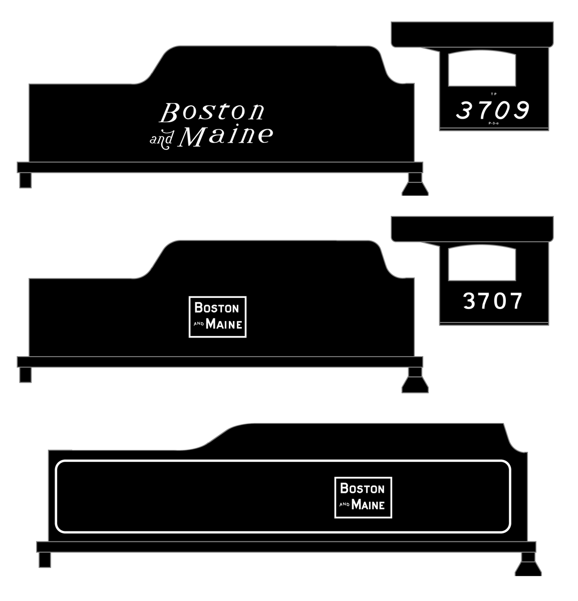 Boston and Maine Steam Locomotive White - Decal - Choose Scale – K4 ...
