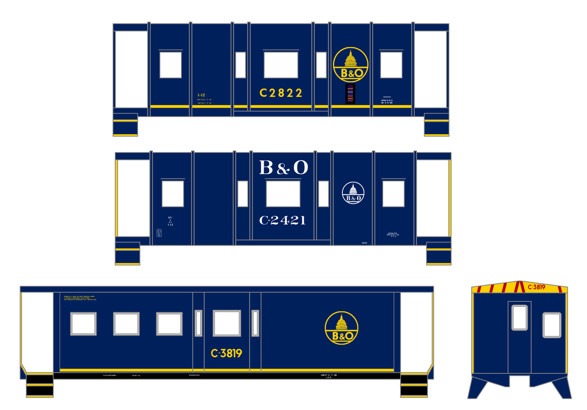 Baltimore and Ohio Blue Caboose Yellow - Decal - Choose Scale – K4 ...