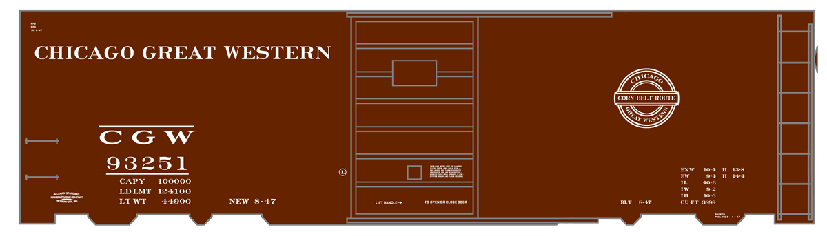 Chicago Great Western 40 Ft Boxcar White - Decal - Choose Scale – K4 ...