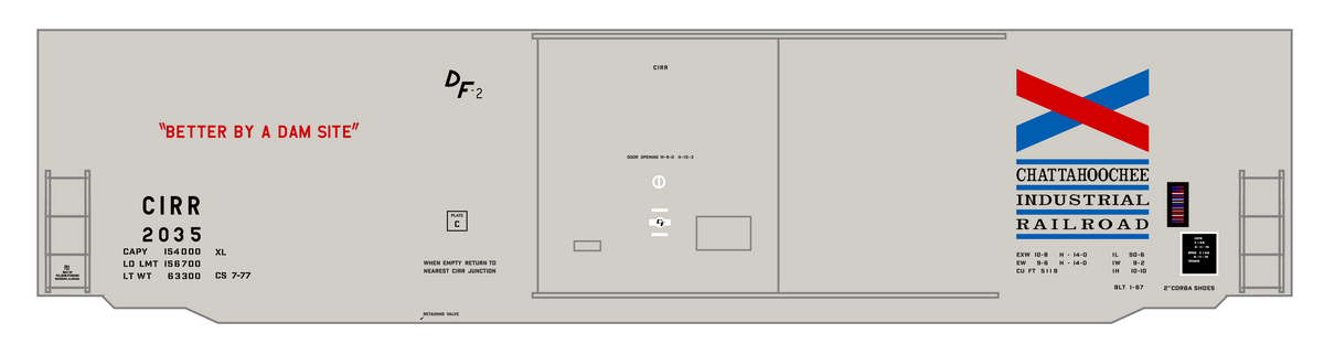 Chattahoochee Industrial Railroad 50 Ft PS-1 Boxcar Black Red and Blue ...