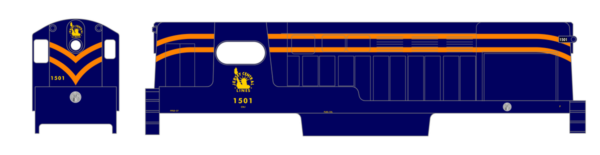 CNJ Jersey Central Lines FM Diesel Locomotive Orange and Yellow - Deca ...