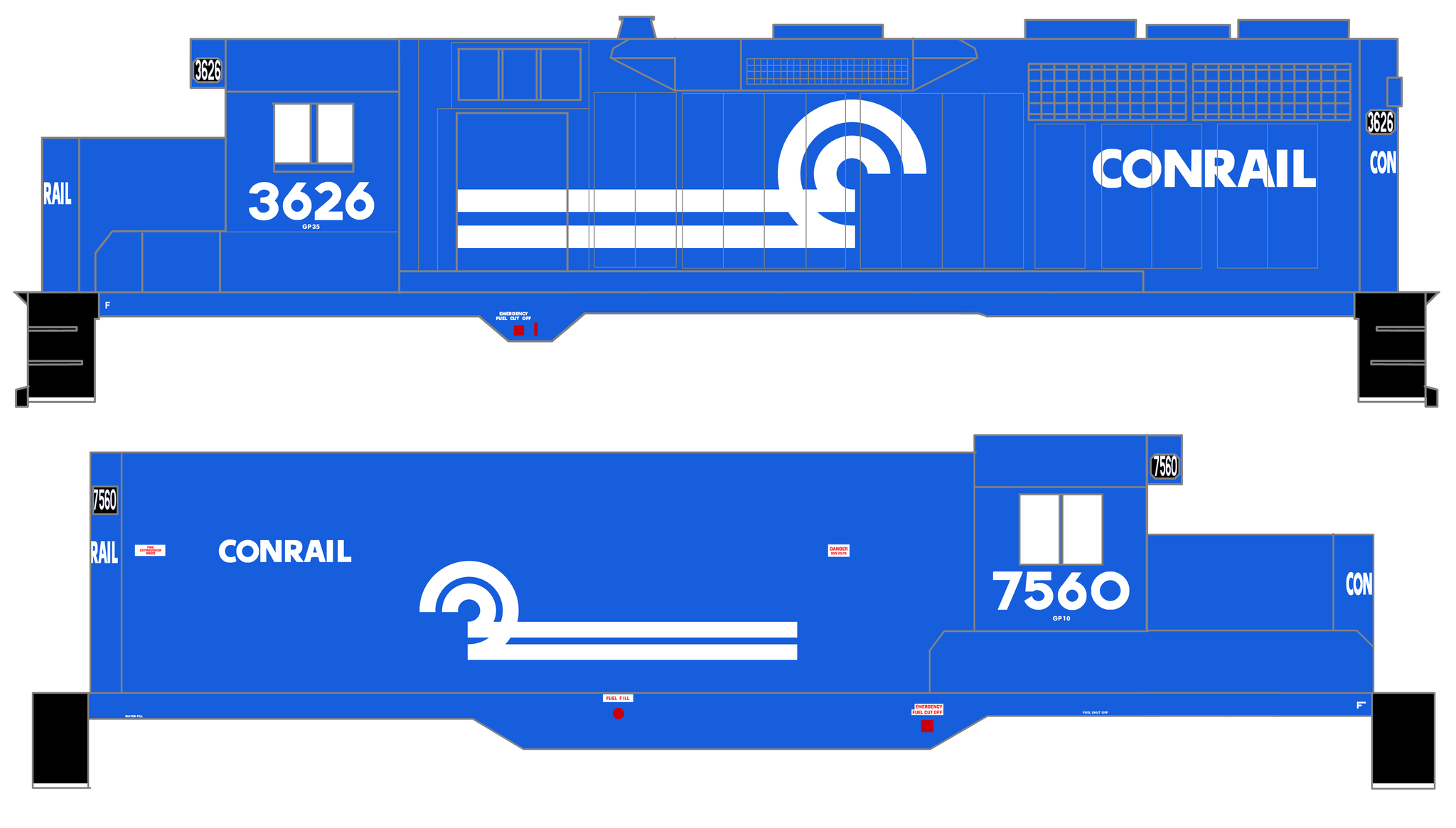 Conrail Diesel Locomotive White - Decal - Choose Scale – K4 Decals ...