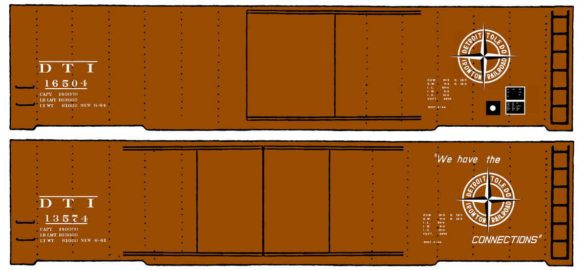 Detroit, Toledo and Ironton 50 Ft Boxcar White DT&I - Decal - Choose S ...