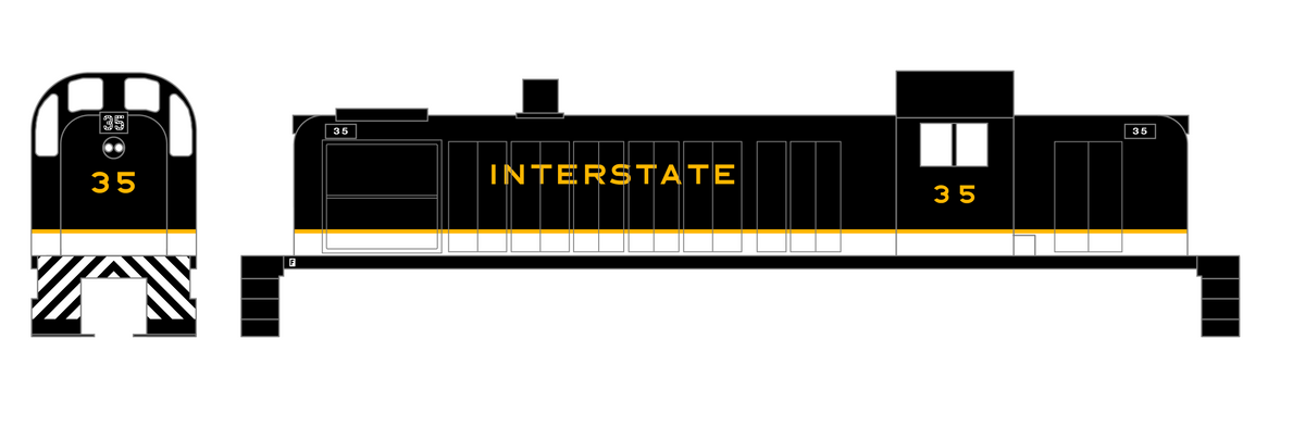Interstate Railroad Diesel Locomotive Gold Southern Scheme - Decal - C ...