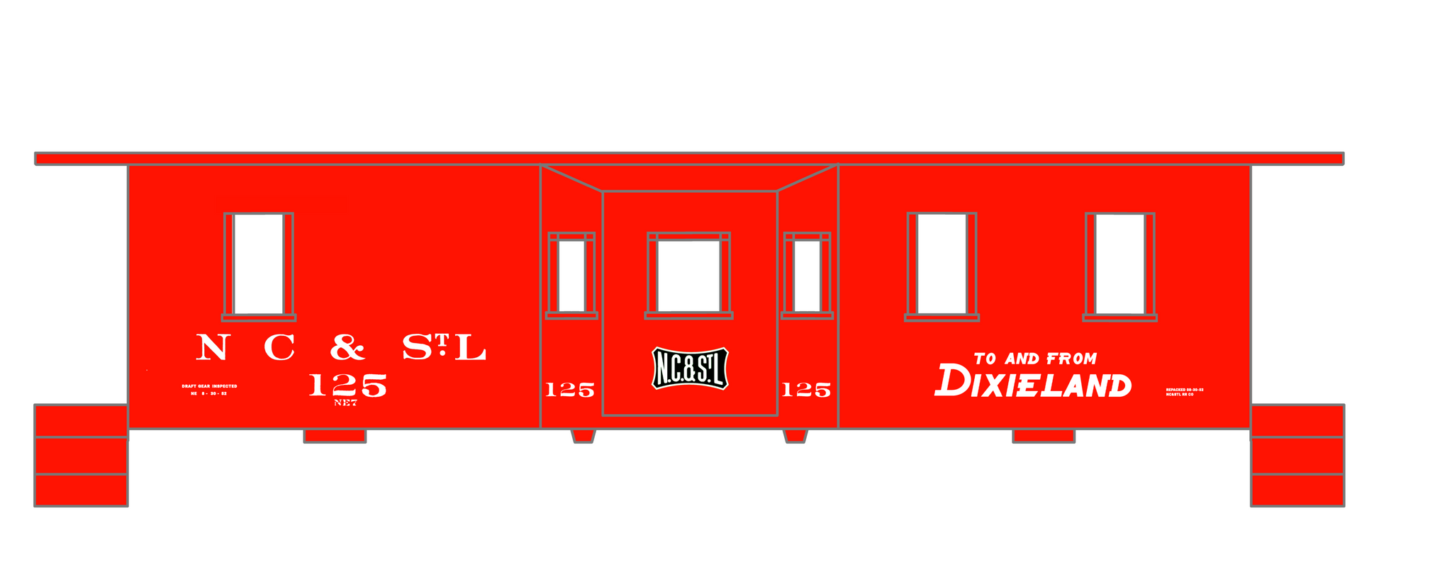 Nashville, Chattanooga and St Louis Caboose White NC&StL - Decal - Cho ...