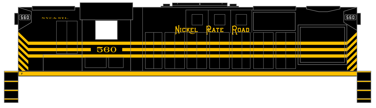Nickel Plate Road ALCO Diesel Locomotive Yellow - Decal - Choose Scale ...