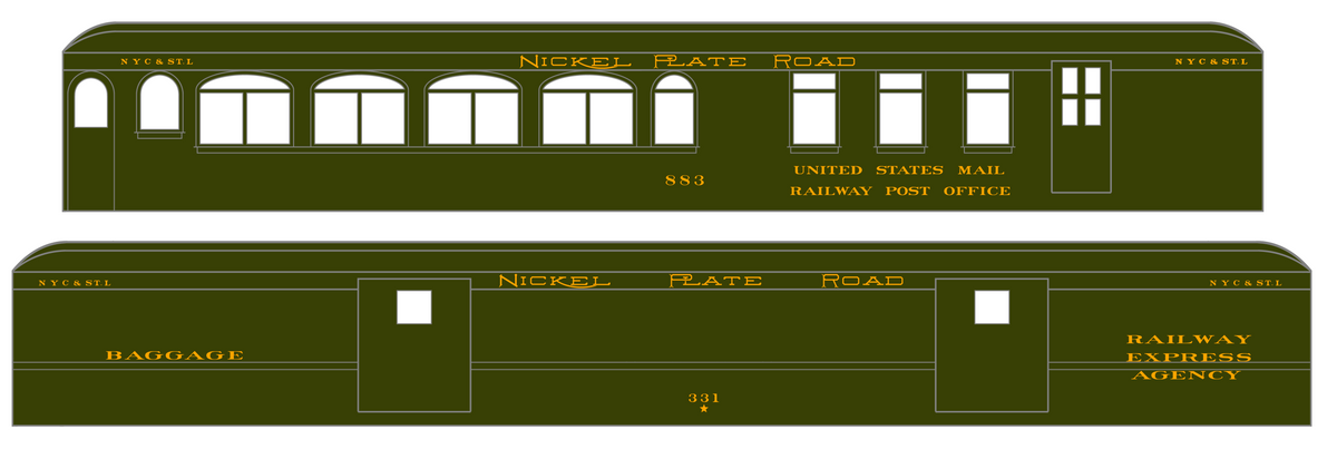 Nickel Plate Road Heavyweight Passenger Car Bronze Gold - Decal - Choo ...