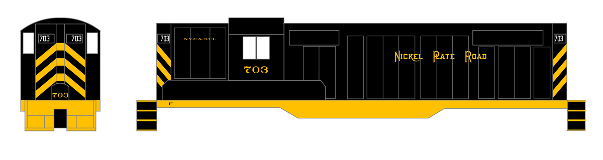 Nickel Plate Road Diesel Locomotive Yellow Simplified Scheme - Decal ...