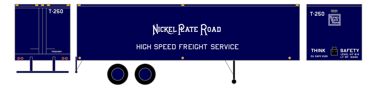 Nickel Plate Road Piggyback Semi Trailer White - Decal - Choose Scale ...