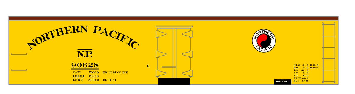 Northern Pacific Wood Ice Reefer Black - Decal - Choose Scale – K4 ...