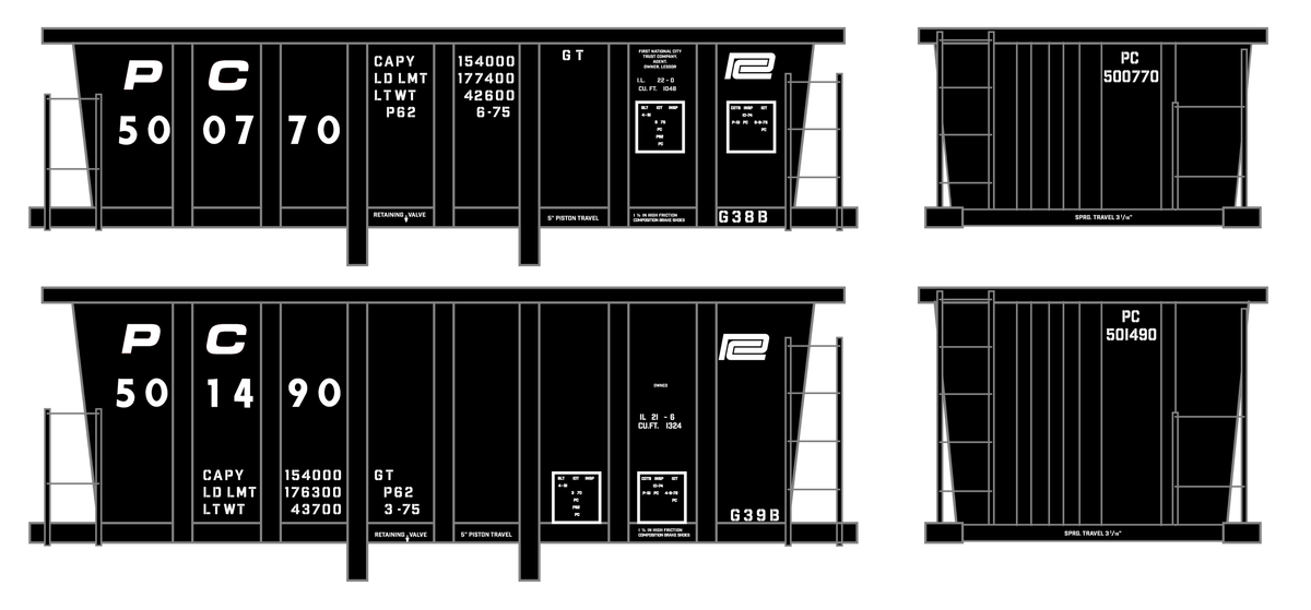 Penn Central G38 / G39 Ore Jenny Car White - Decal - Choose Scale – K4 ...