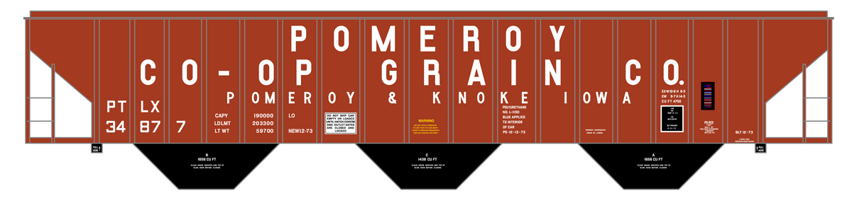 Pomeroy Co-Op Grain Co. PS-2CD Covered Hopper White Knoke, Iowa - Deca ...