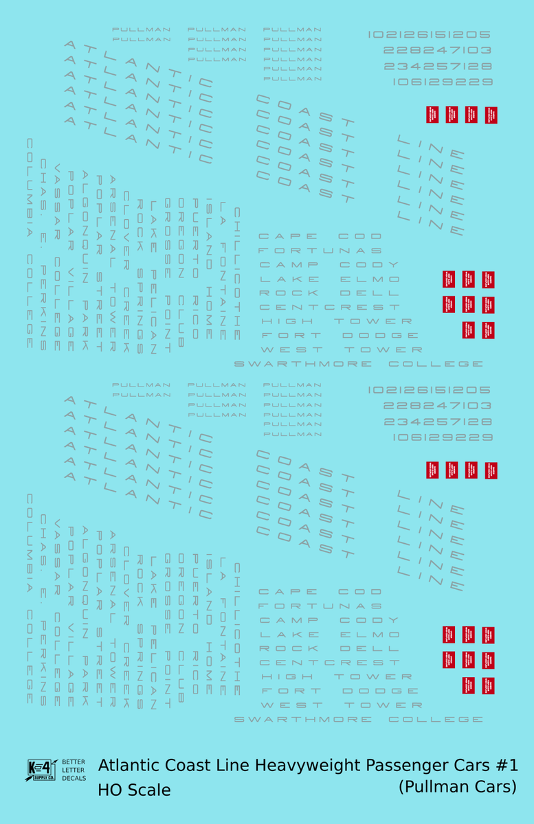 Atlantic Coast Line Heavyweight Passenger Car Silver Pullman Cars - De ...