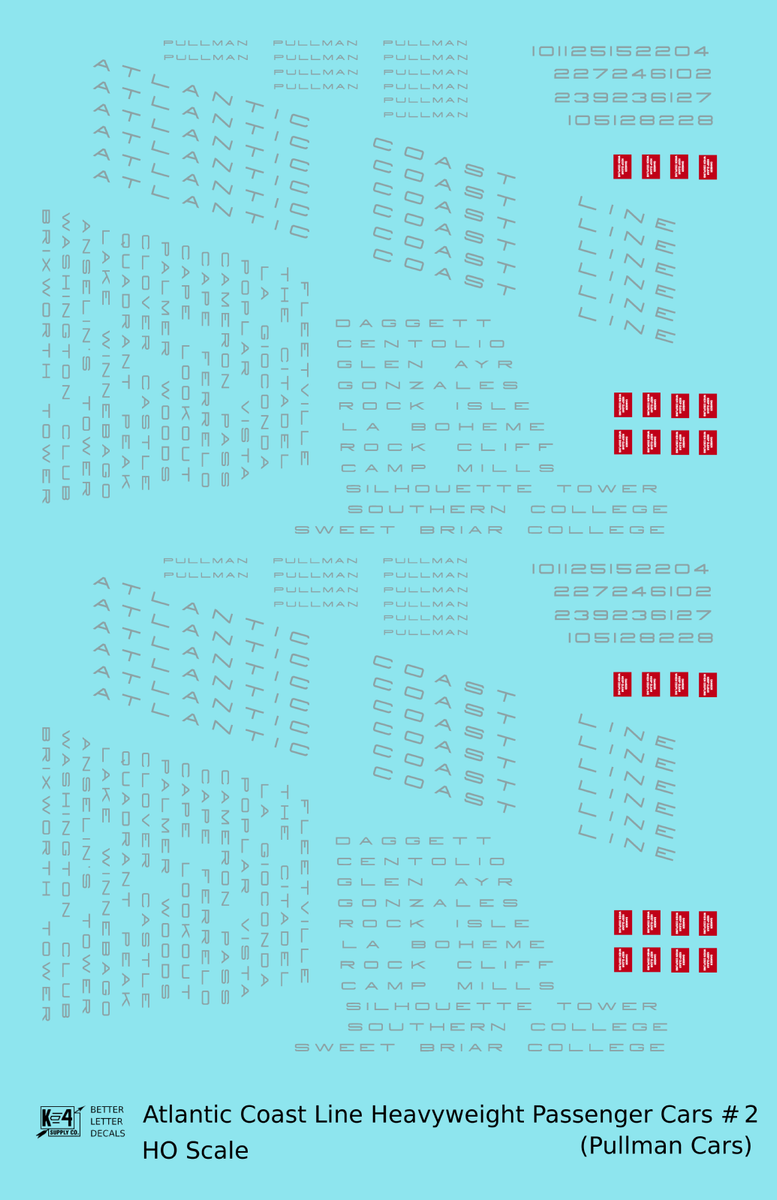 Atlantic Coast Line Heavyweight Passenger Car Silver Pullman Cars - De ...