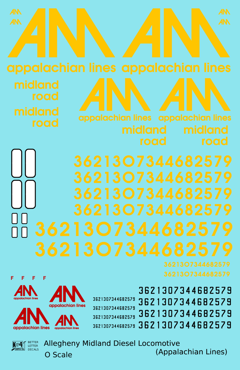 Allegheny Midland Diesel Locomotive Yellow and Red Appalachian Lines ...