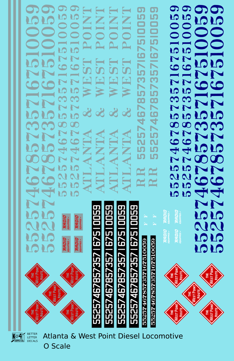 Atlanta and West Point Diesel Locomotive Silver and Blue West Point Ro ...