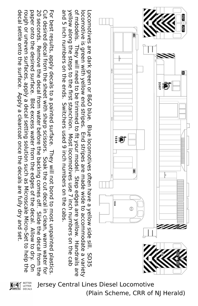 CNJ Jersey Central Lines Diesel Locomotive Yellow CRRofNJ Herald - Dec ...