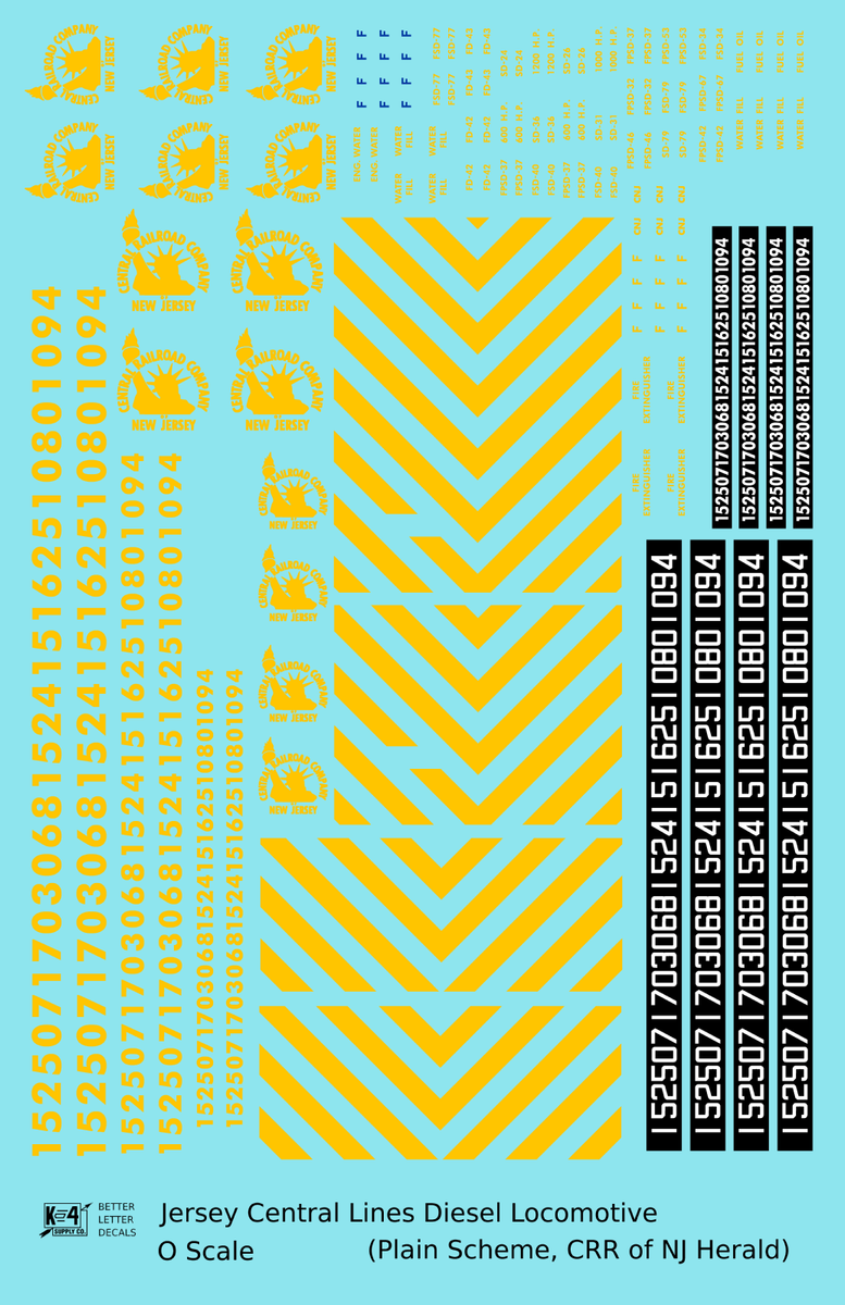 CNJ Jersey Central Lines Diesel Locomotive Yellow CRRofNJ Herald - Dec ...