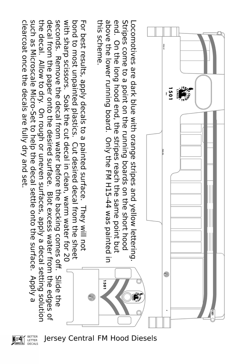 CNJ Jersey Central Lines FM Diesel Locomotive Orange and Yellow - Deca ...
