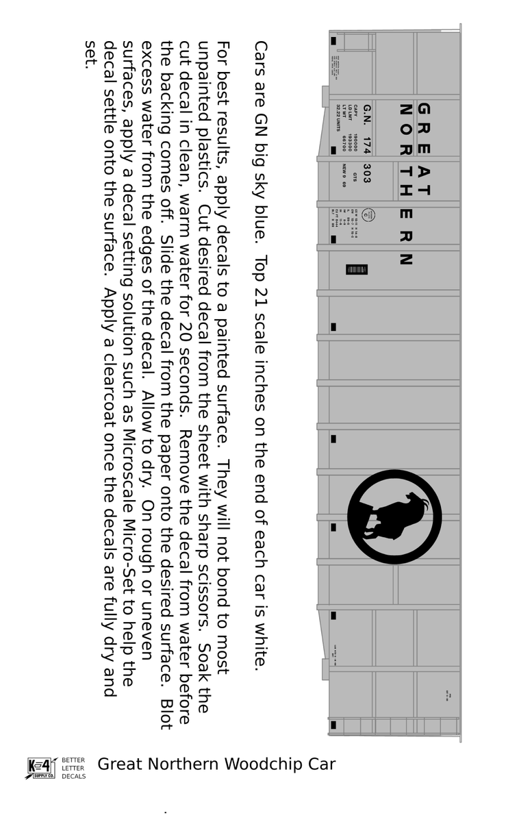 Great Northern Woodchip Gondola White - Decal - Choose Scale – K4 ...