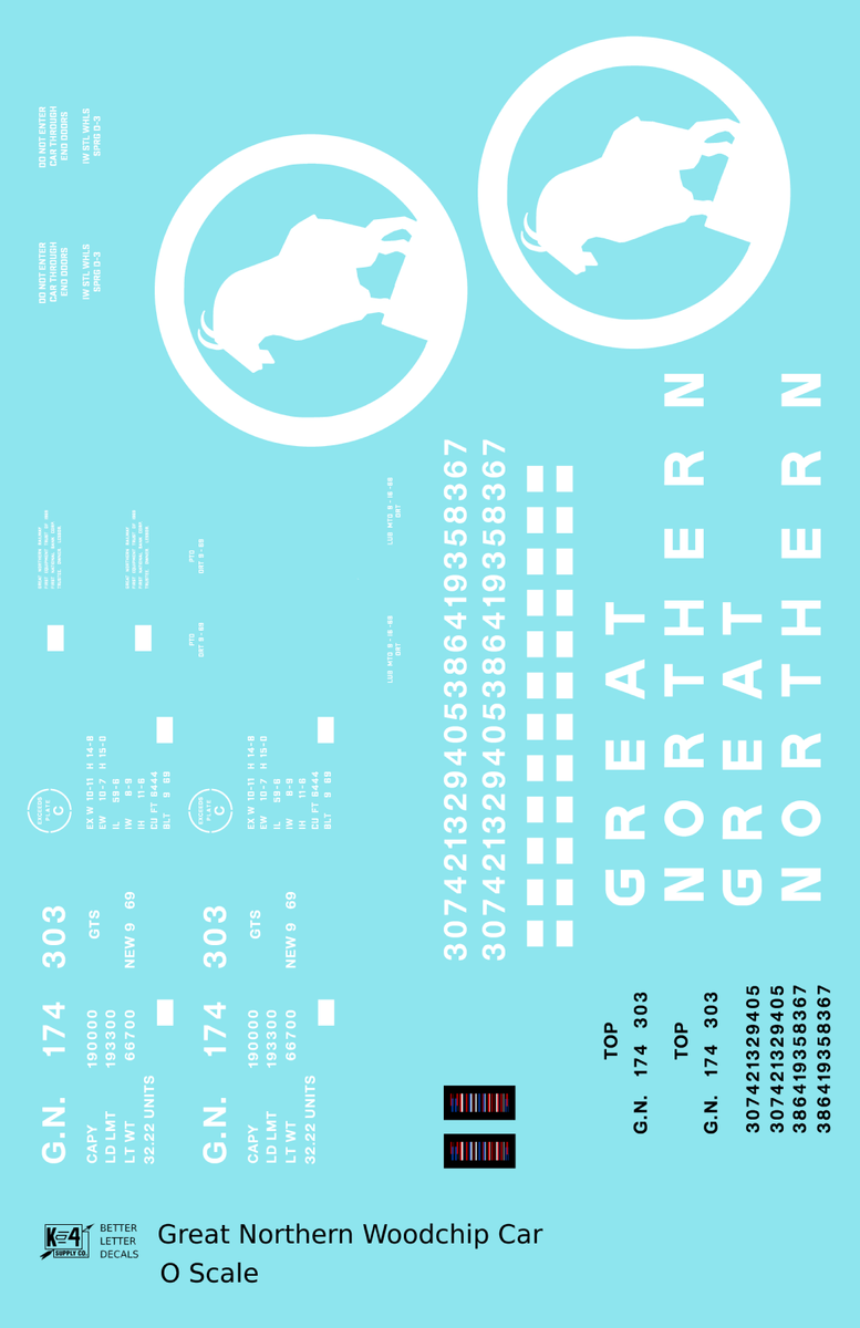 Great Northern Woodchip Gondola White - Decal - Choose Scale – K4 ...