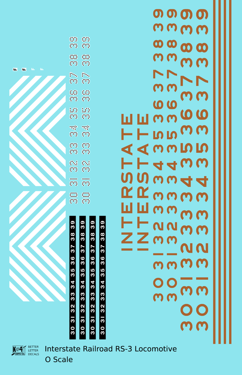 Interstate Railroad Diesel Locomotive Gold Southern Scheme - Decal - C ...