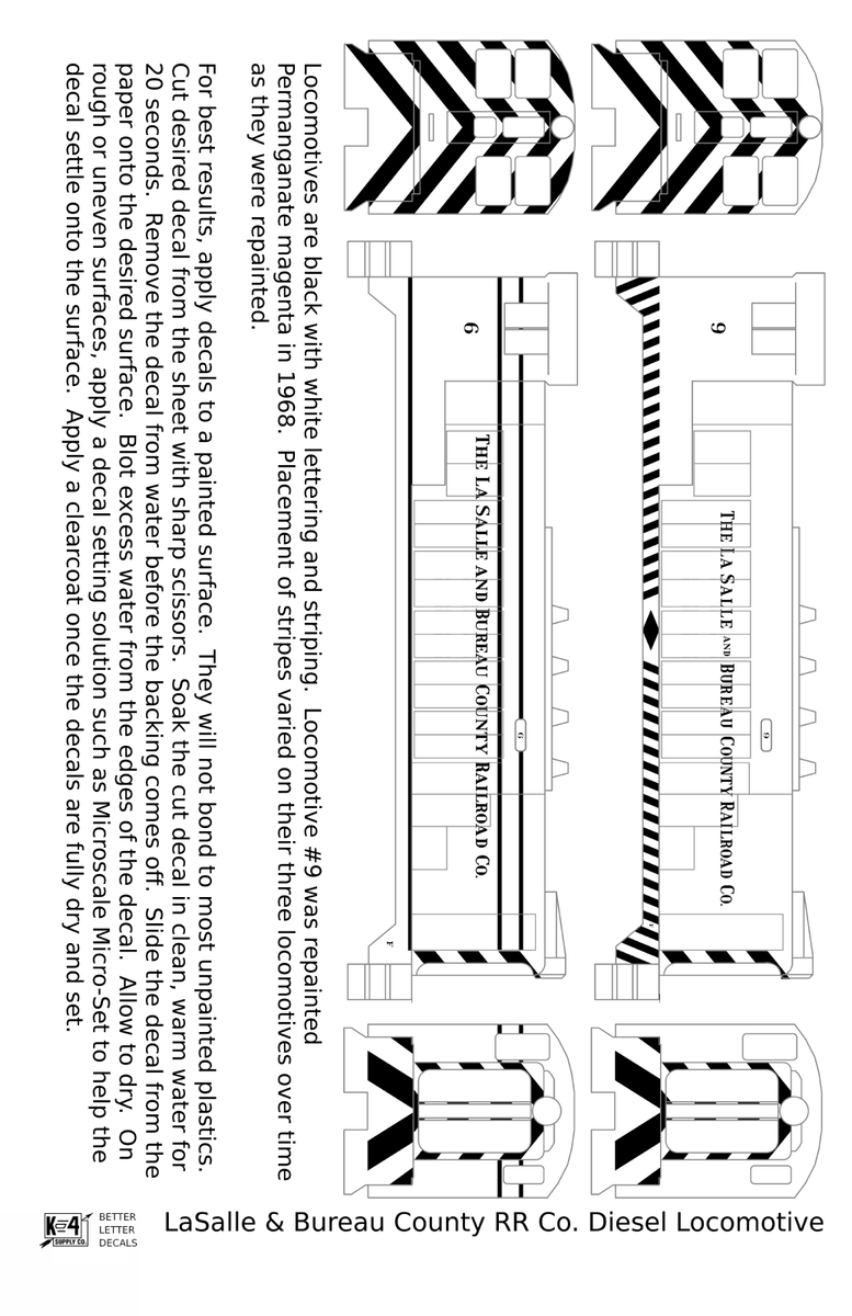LaSalle and Bureau County Diesel Switcher Locomotive White - Decal - C ...