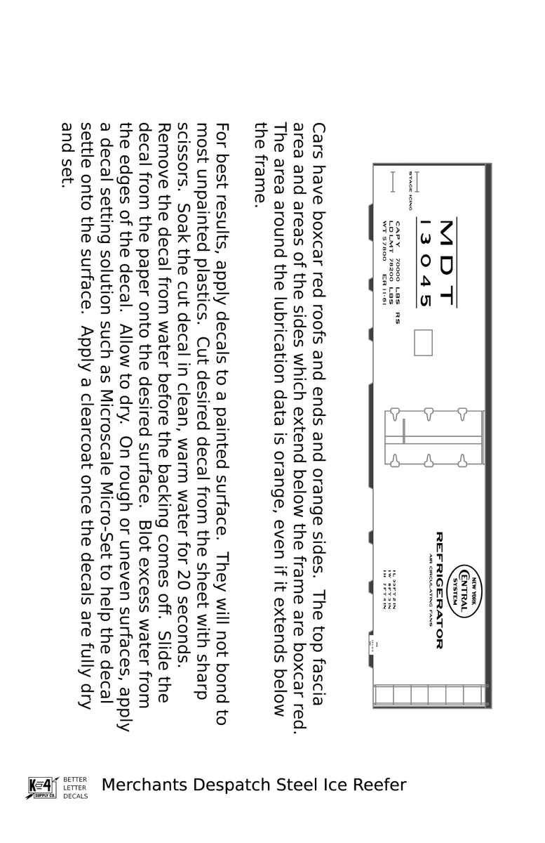 Merchants Despatch MDT NYC Steel Ice Reefer Black Gothic Lettering - D ...