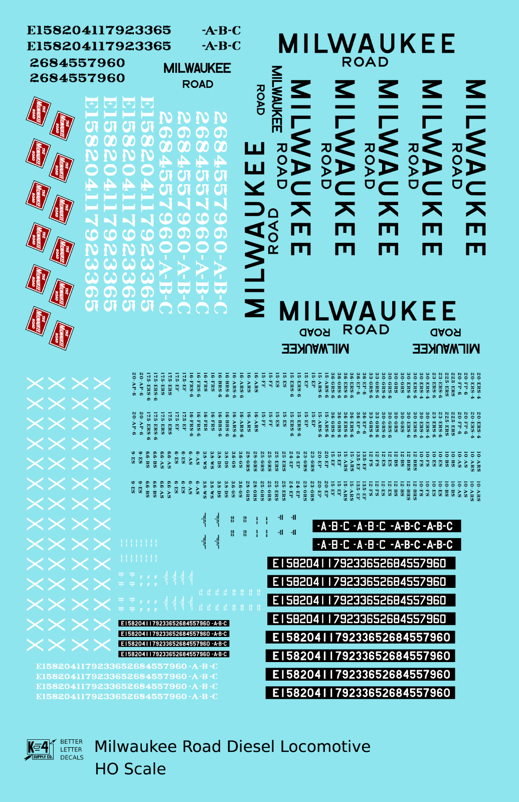 Milwaukee Road Diesel Locomotive Black - Decal - Choose Scale – K4 ...