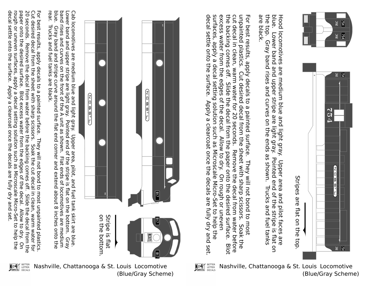 Ncstl Diesel Locomotive Red, Yellow, Blue For Blue/Gray Locomotives ...