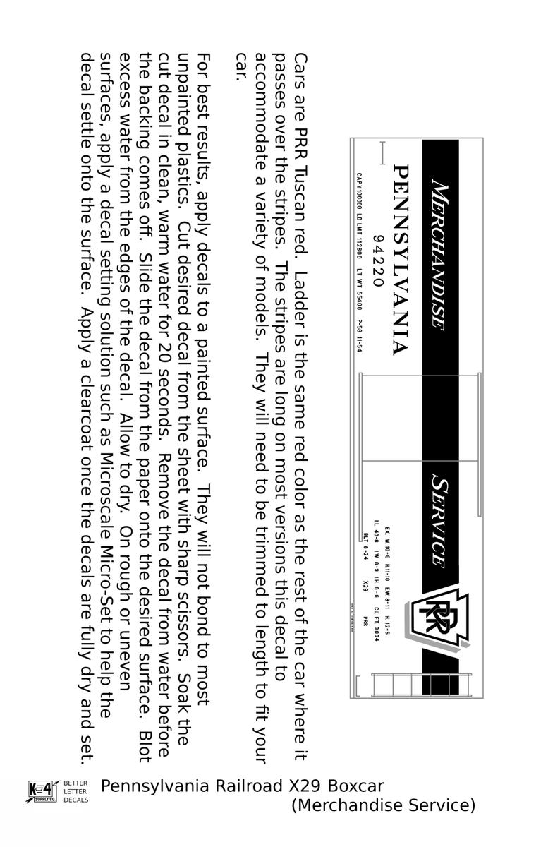 Pennsylvania Railroad 40 Ft Merchandise Service Boxcar White Shadow He ...