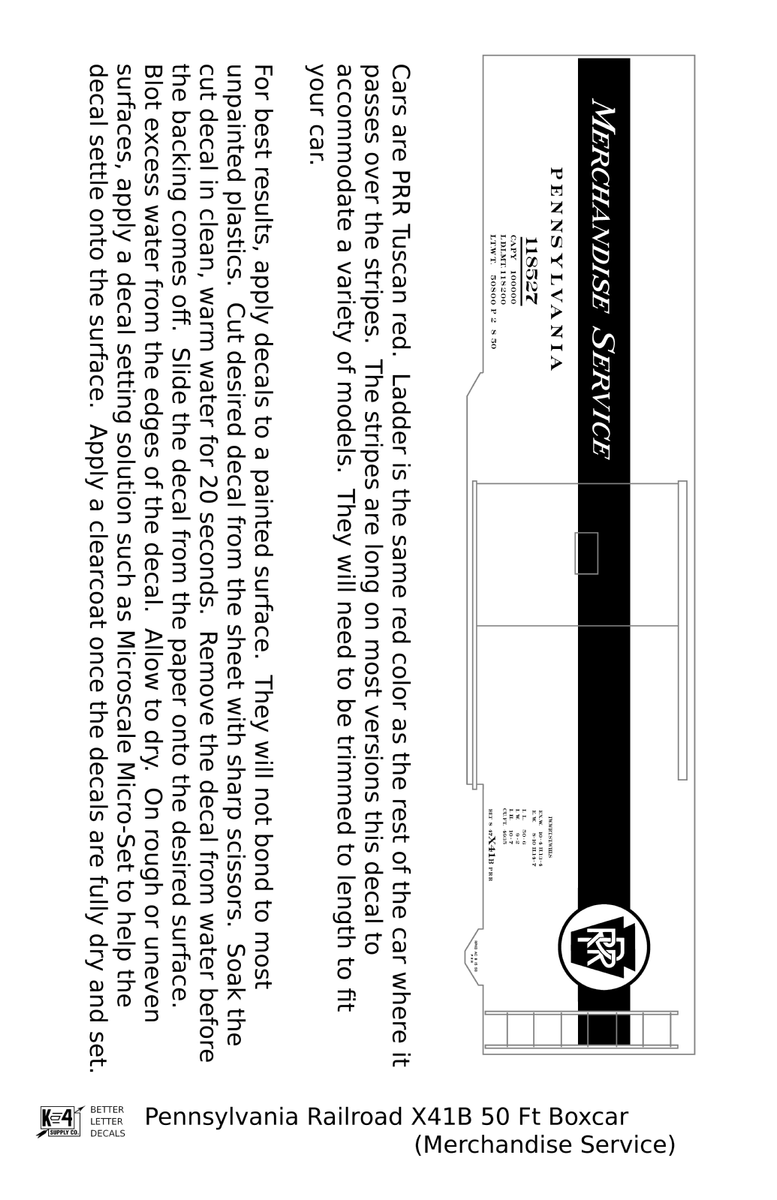 Pennsylvania Railroad 50 Ft Merchandise Service Boxcar White All White ...