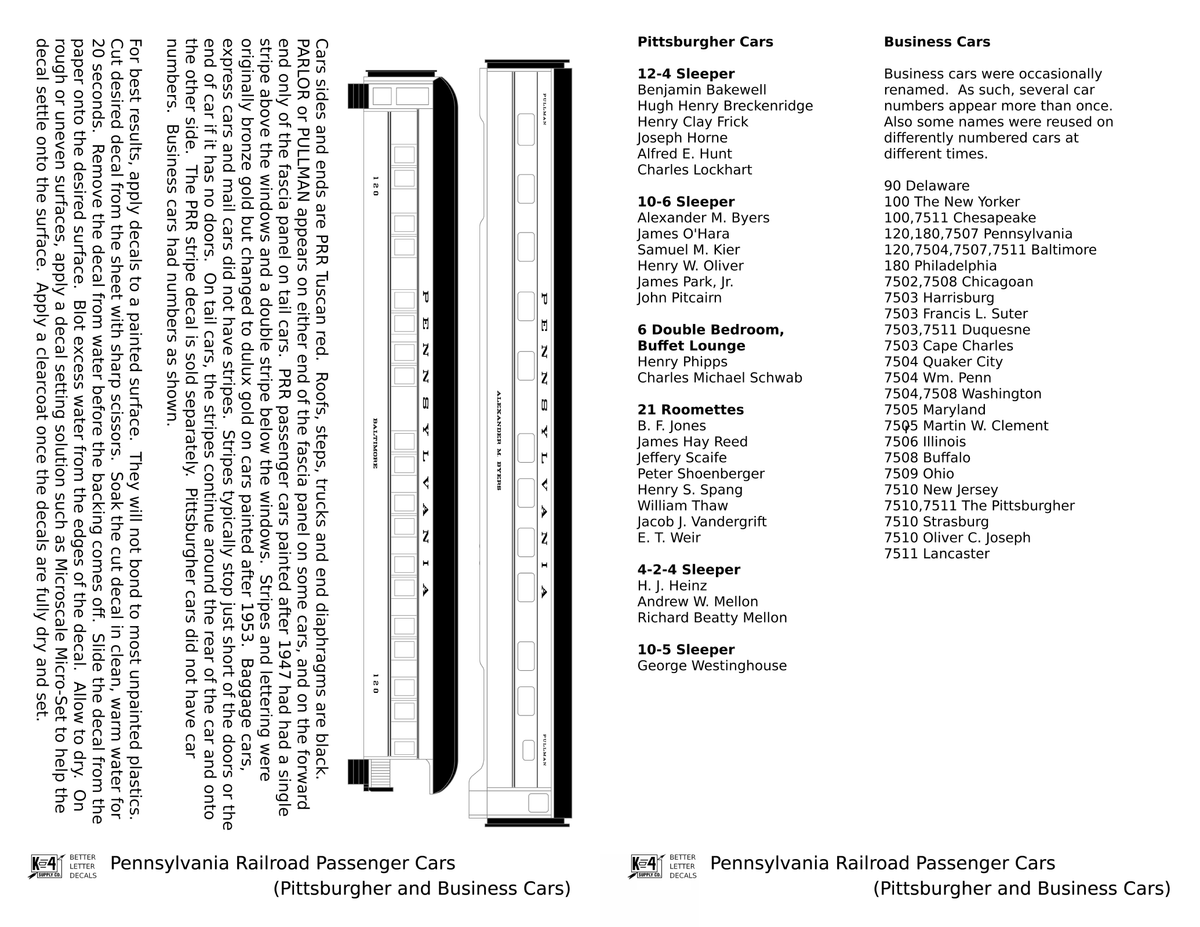 Pennsylvania Railroad Pittsburgher, Business Passenger Cars Bronze Gol ...