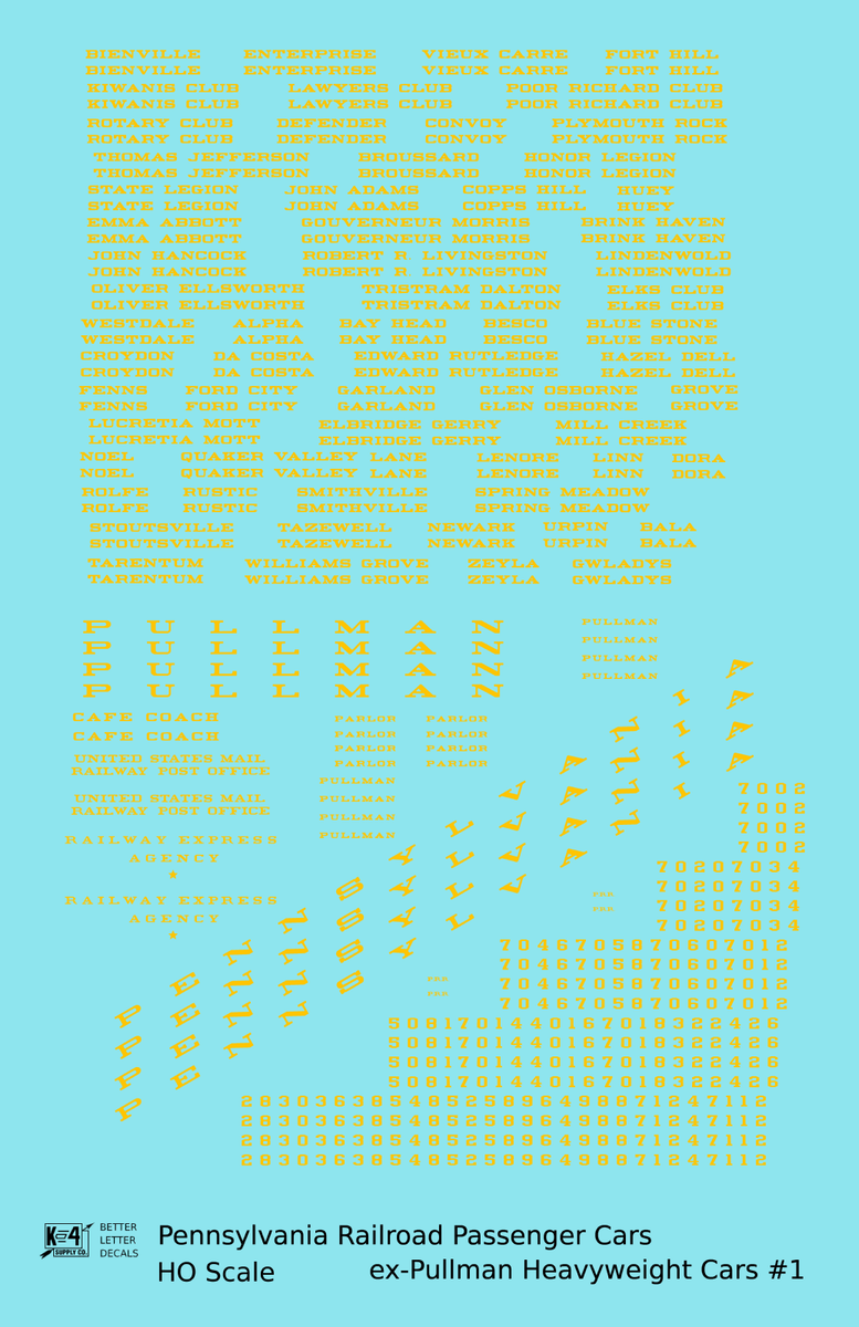 Pennsylvania Railroad Ex-Pullman Heavyweight Passenger Cars Dulux Gold ...