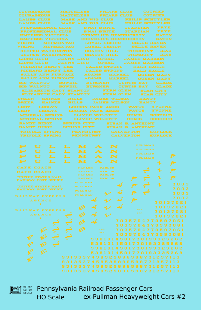 Pennsylvania Railroad Ex-Pullman Heavyweight Passenger Cars Dulux Gold ...