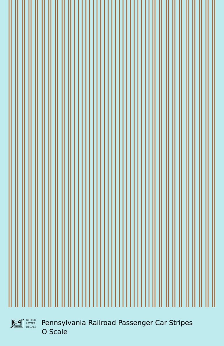 Pennsylvania Railroad Passenger Car Stripes Bronze Gold - Decal - Choo ...