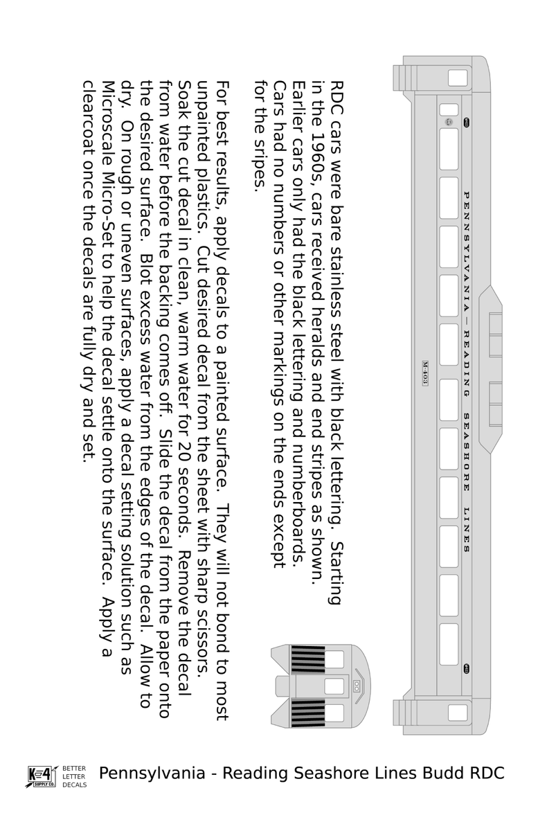 Pennsylvania Reading Seashore Lines PRSL Budd RDC Rail Diesel Car Blac ...