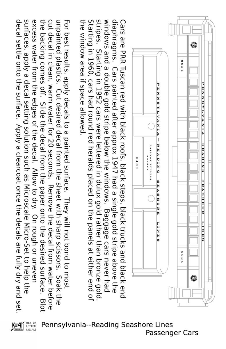 Pennsylvania-Reading Seashore Lines Passenger Car Dulux Gold PRSL - De ...