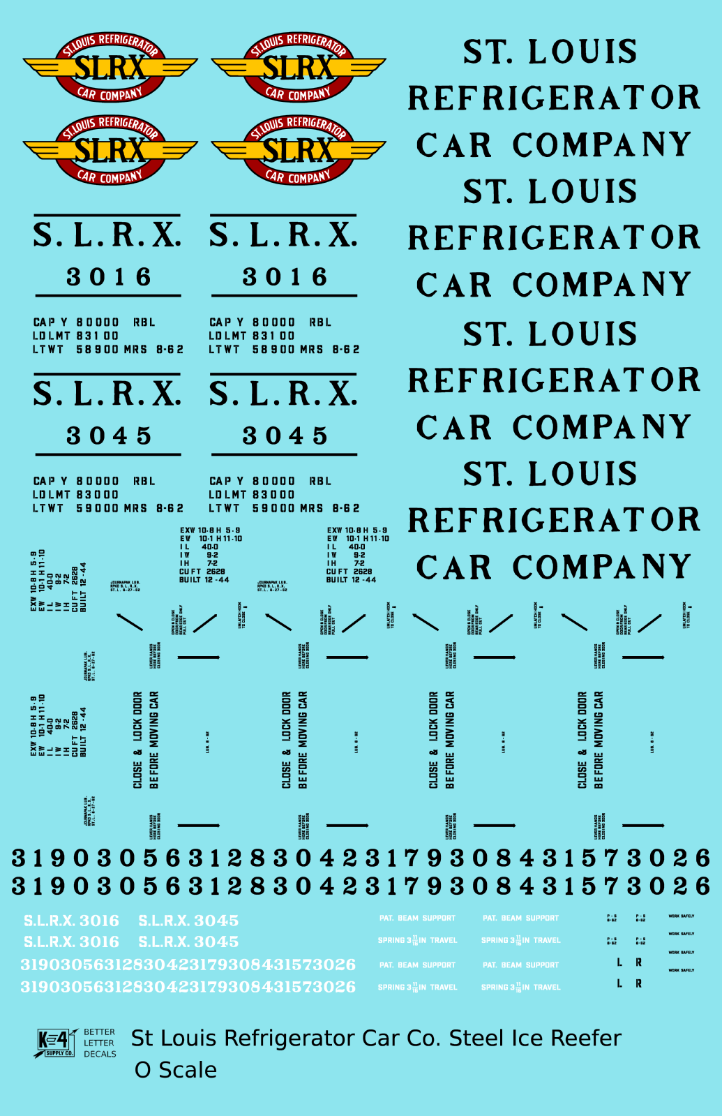 St. Louis Refrigerator Car Co. 40 Ft Steel Ice Reefer Black - Decal ...