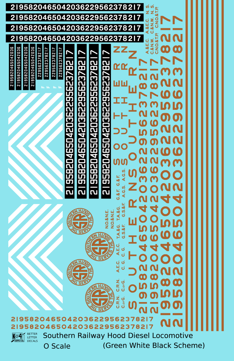Southern Railway Diesel Locomotive Gold Green Scheme - Decal - Choose ...