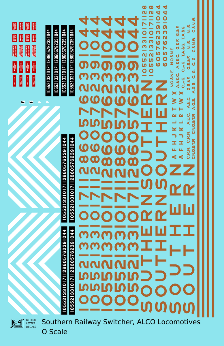 Southern Railway Switcher Diesel Locomotive Gold Black Scheme - Decal ...