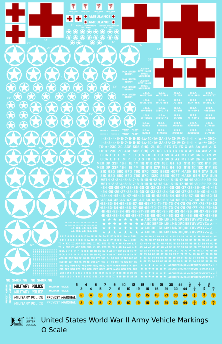 United States World War II Army Jeep Truck Ambulance Vehicle Markings ...