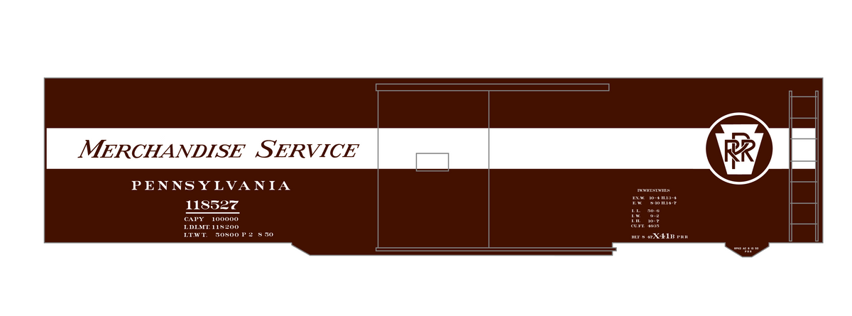 Pennsylvania Railroad 50 Ft Merchandise Service Boxcar White All White ...