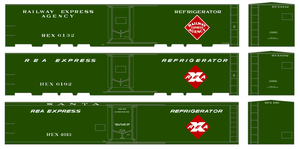 Railway Express Agency Steel Ice Reefer Red and White - Decal - Choose ...