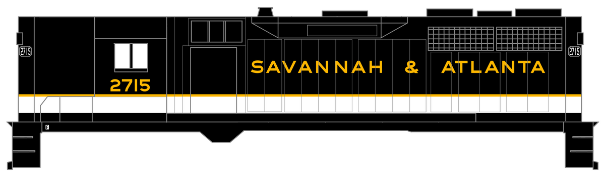Savannah and Atlanta Diesel Locomotive Gold Southern Scheme - Decal ...