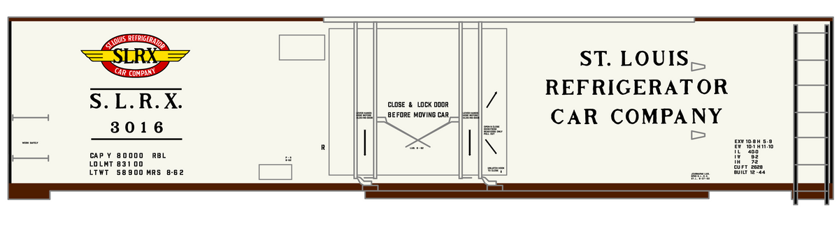 St. Louis Refrigerator Car Co. 40 Ft Steel Ice Reefer Black - Decal ...