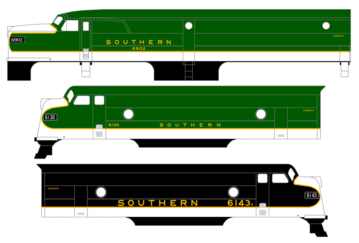 Southern Railway Cab Diesel Locomotive Gold - Decal - Choose Scale – K4 ...