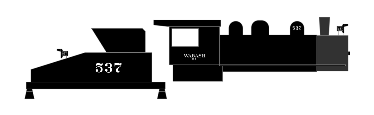 Wabash, Ann Arbor, NJI&I, M&LS, LE&FtW Steam Locomotive White - Decal ...