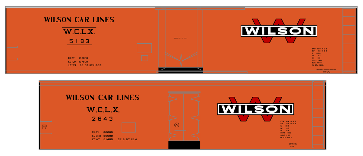 Wilson Car Lines Steel Ice Reefer Red White and Black - Decal - Choose ...